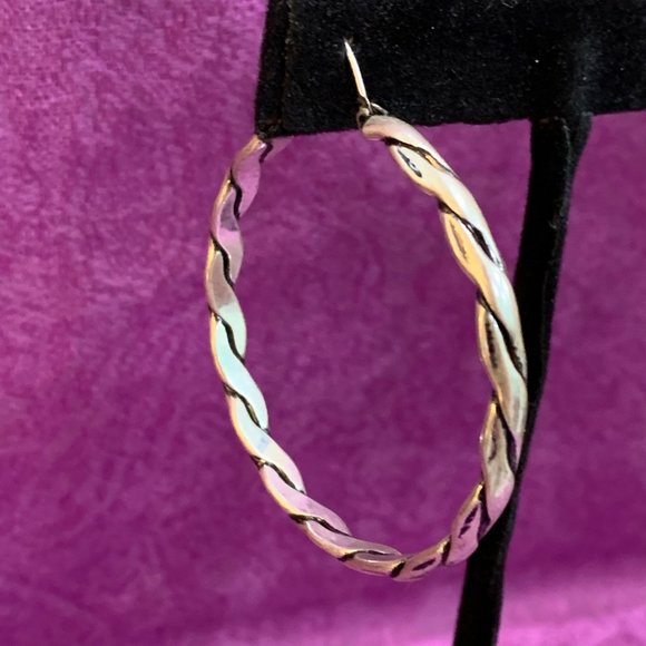 Jewelry | Braided Silver Toned Loop Earrings | Poshmark